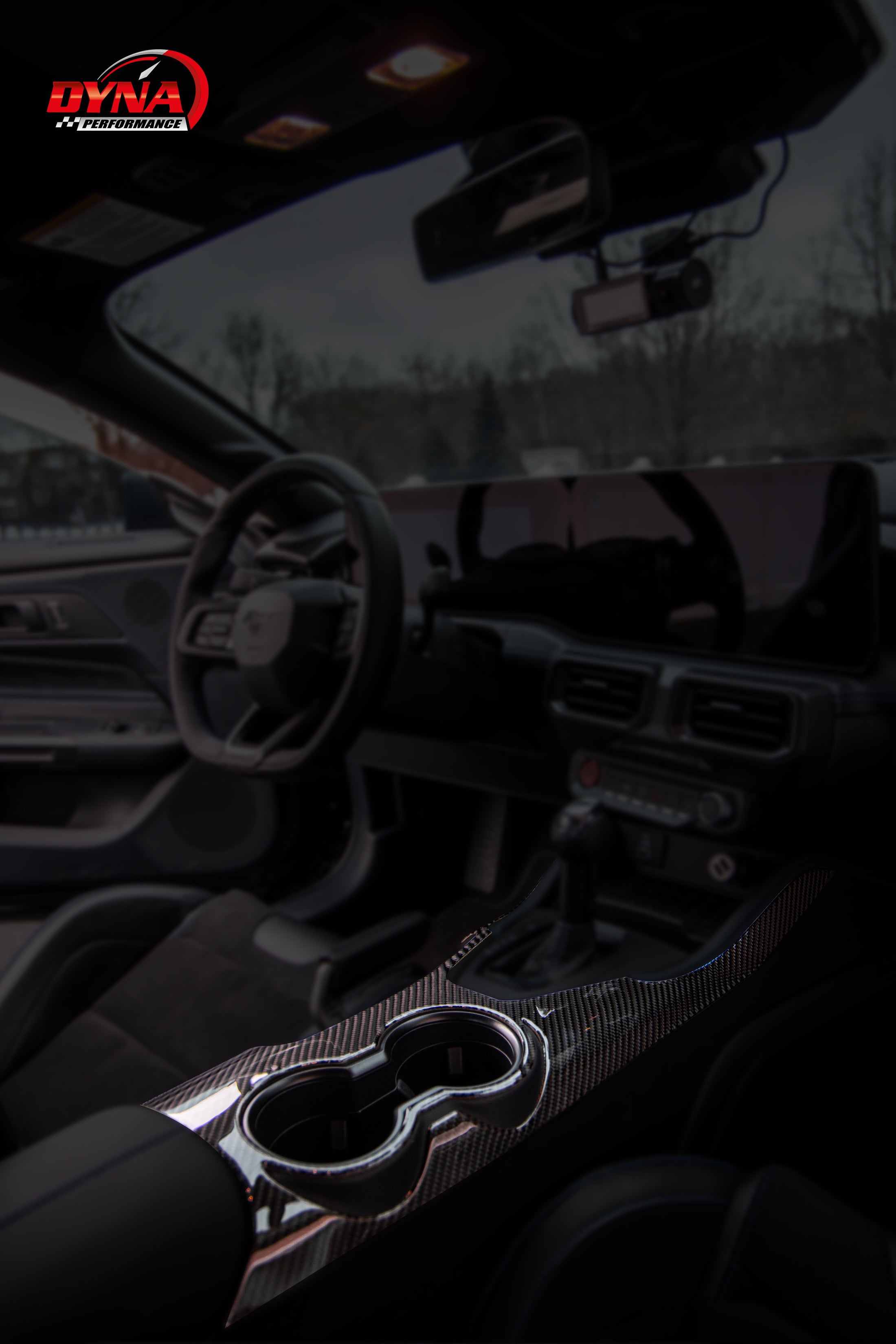 DynaCarbon™ Carbon LHD Full Center Console Shifter trim for Ford Musta ...