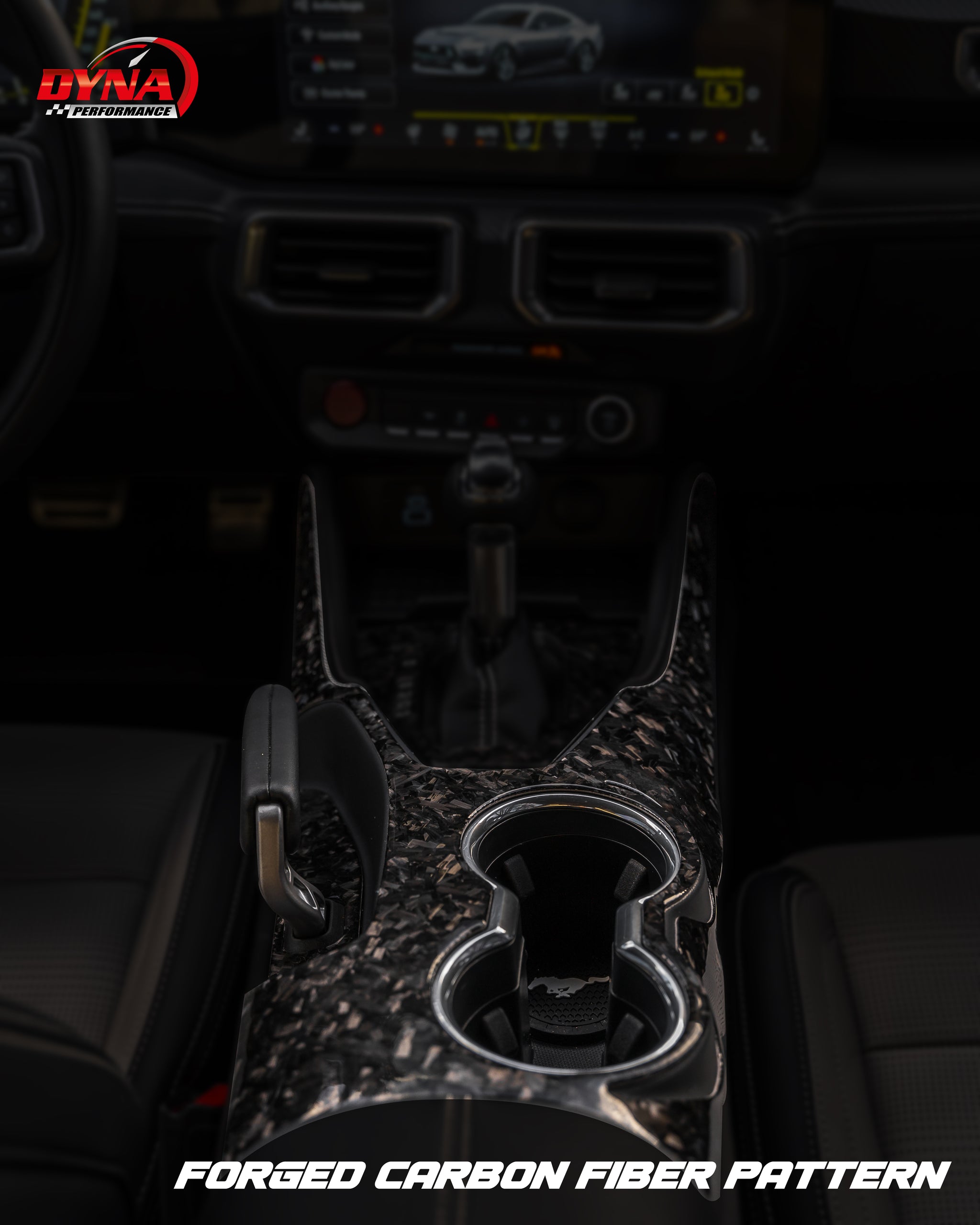 DynaCarbon™ Carbon LHD Full Center Console Shifter trim for Ford Musta ...