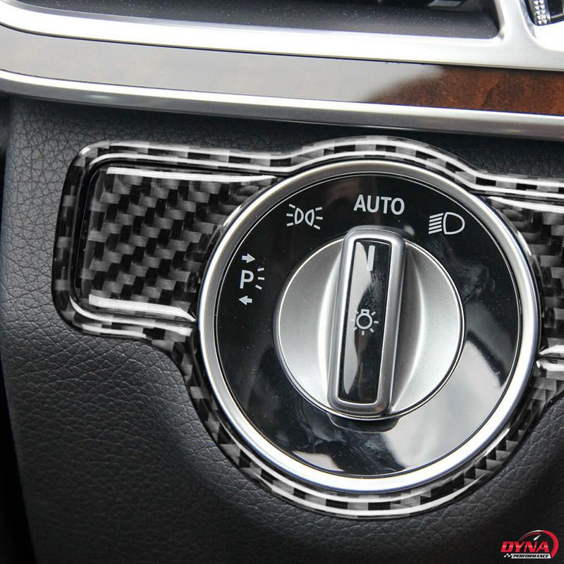 DynaCarbon™️ Carbon Fiber Headlight Switch Trim for Mercedes Benz A B ...