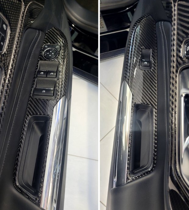 DynaCarbon™ Carbon LHD Window Control Panel Trim Overlay for Ford Must ...